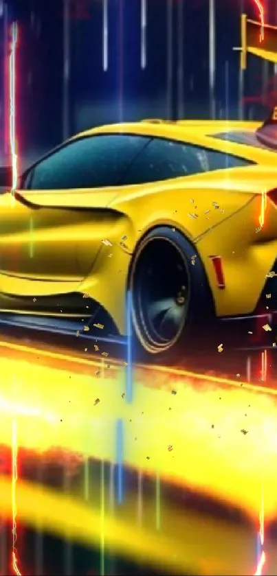 Yellow Racing Car Wallpaper - free download