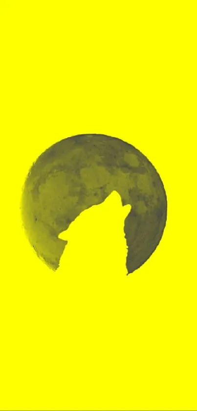 Yellow Wolf Silhouette Wallpaper - free download